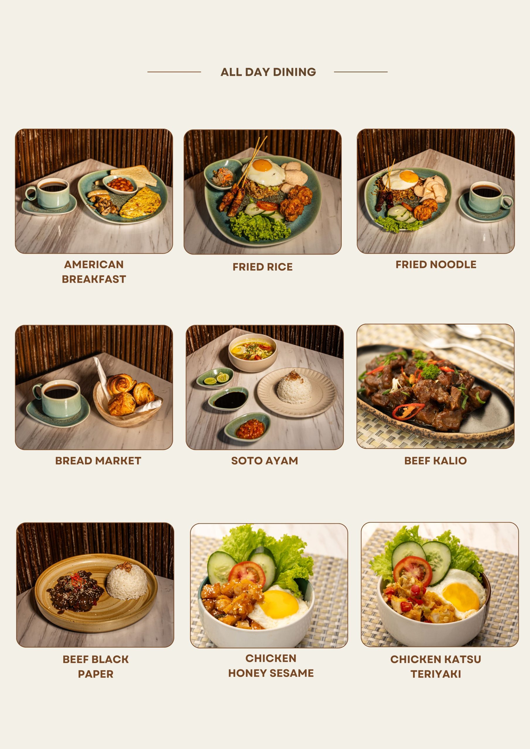 Menu - Aahana Village Bali